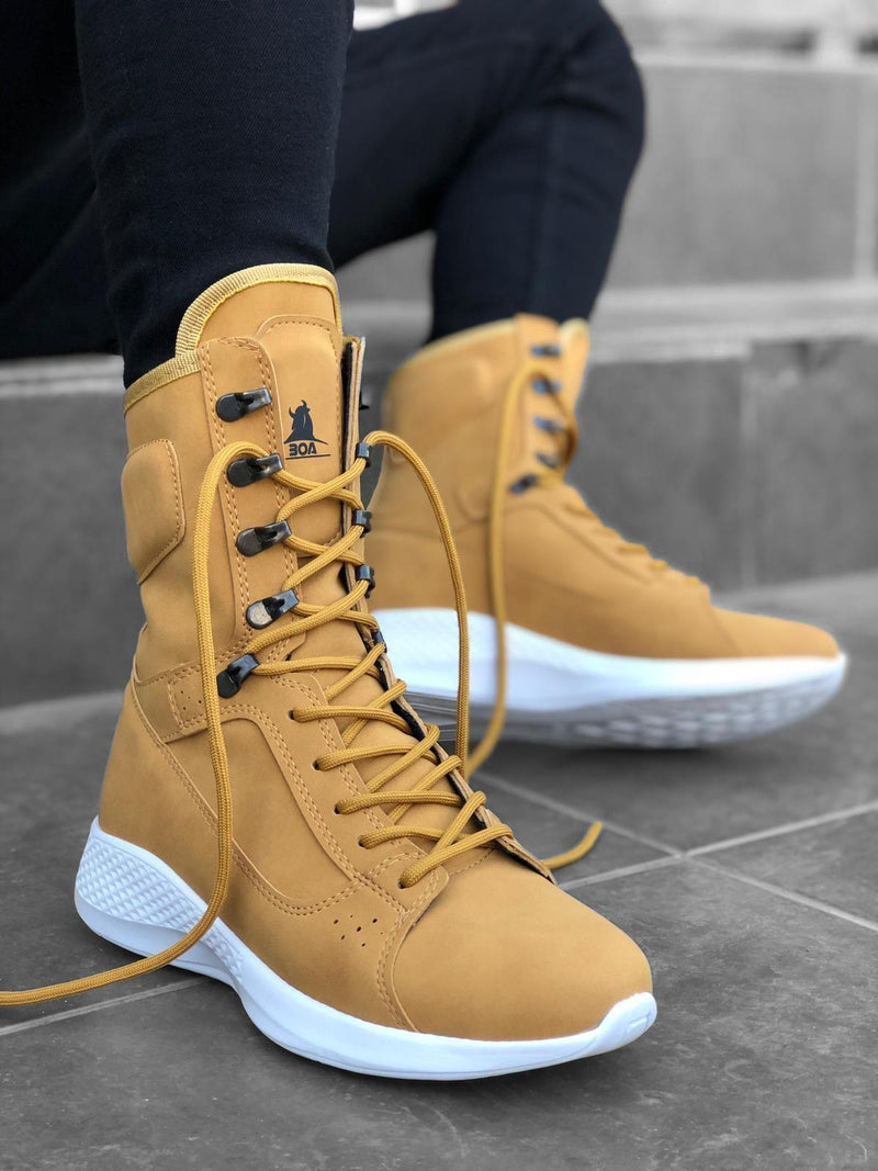 BA0600 Lace-up Camel Yellow Boxer Unisex Sport Mail Boot | STREETMODE